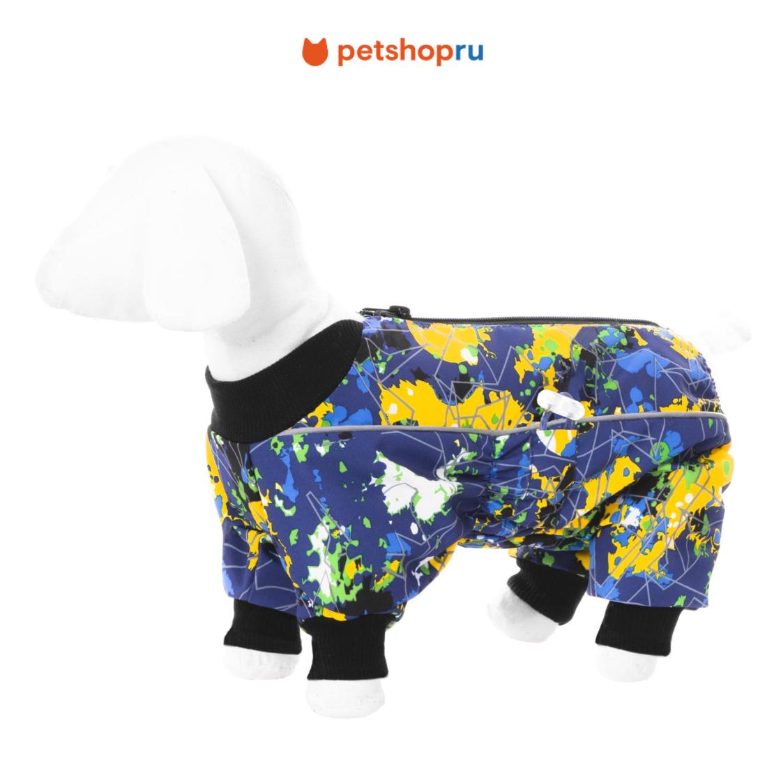 Yami-Yami одежда Комбинезон для собак на флисе с рисунком "краски", йоркширский терьер, M, спинка 23 см