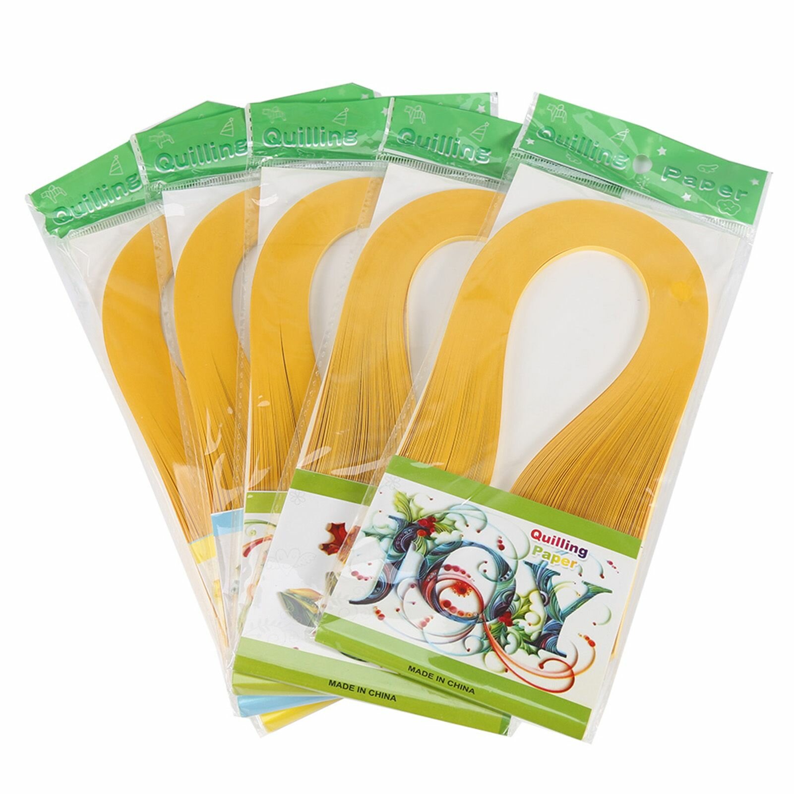 Рулон темно-желтой бумаги толщиной 3 мм, 600 полосок, чистая цветная бумага для оригами, подходит для творчества, для изготовления открыток и упаковки подарков