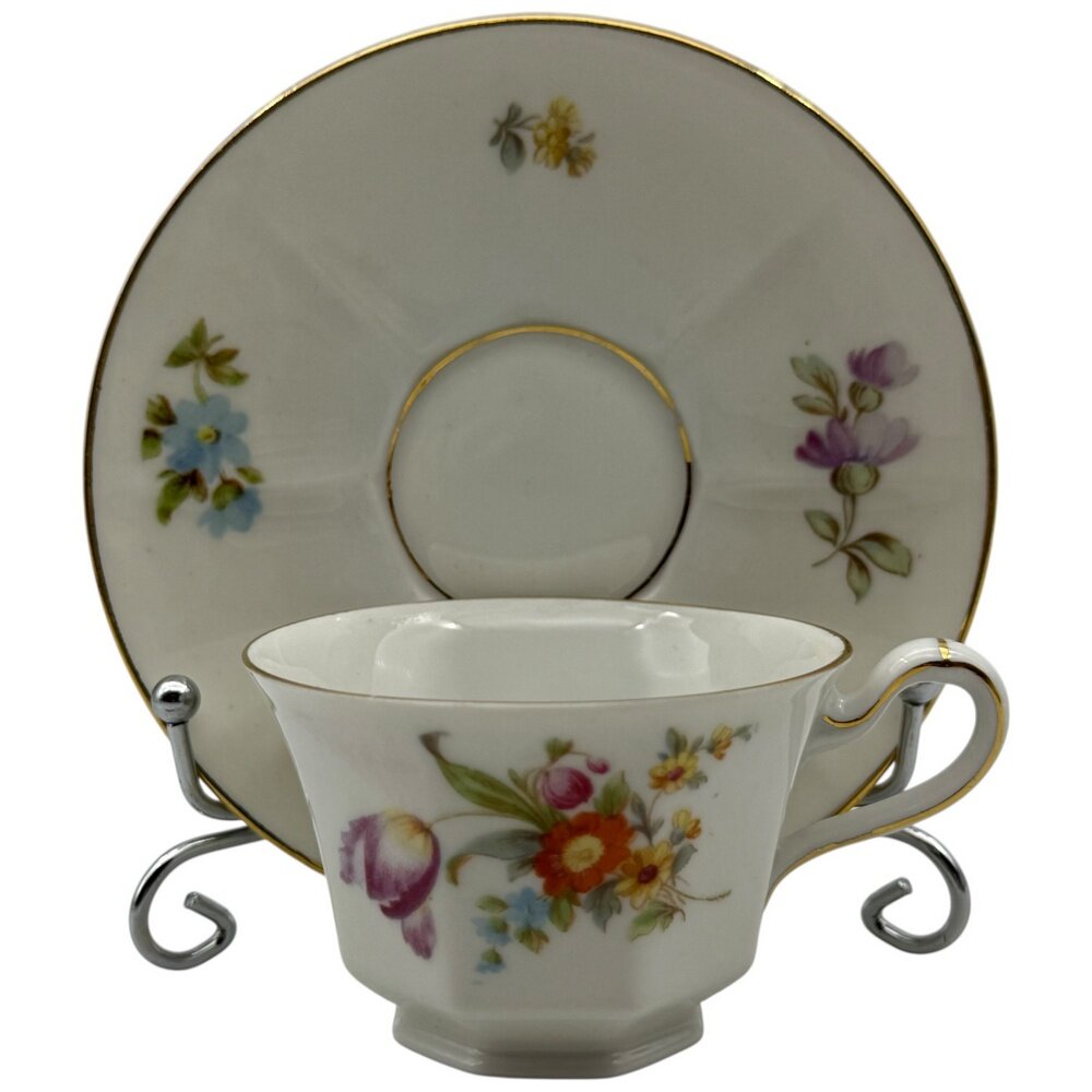 Кофейная пара "Букет Ирис", 70 мл, фарфор, 1900-1927 гг, Tirschenreuth, Бавария, Германия