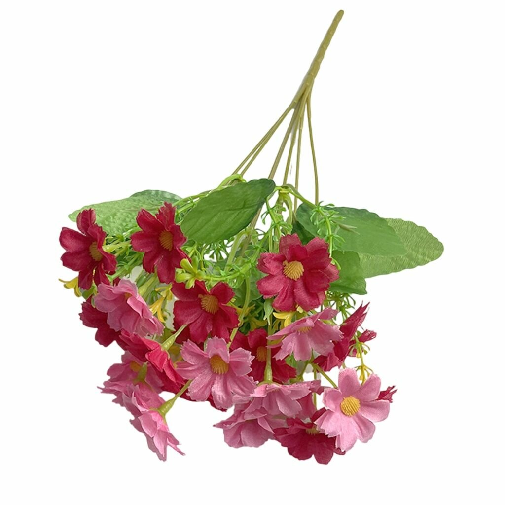 Имитация букета из 28 маленьких ромашек розового цвета