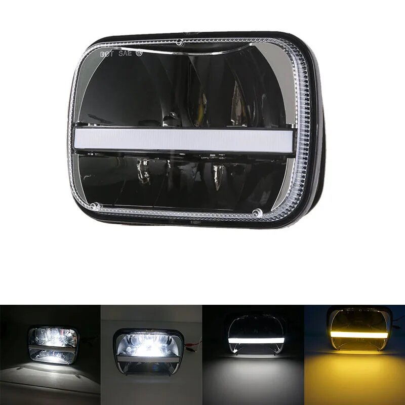 7 "x 5" 5X7 "дюймовые прямоугольные светодиодные фары дальнего/ближнего света DRL H4 фара для Suzuki Katana Kawasaki GPZ 750 900 36W B