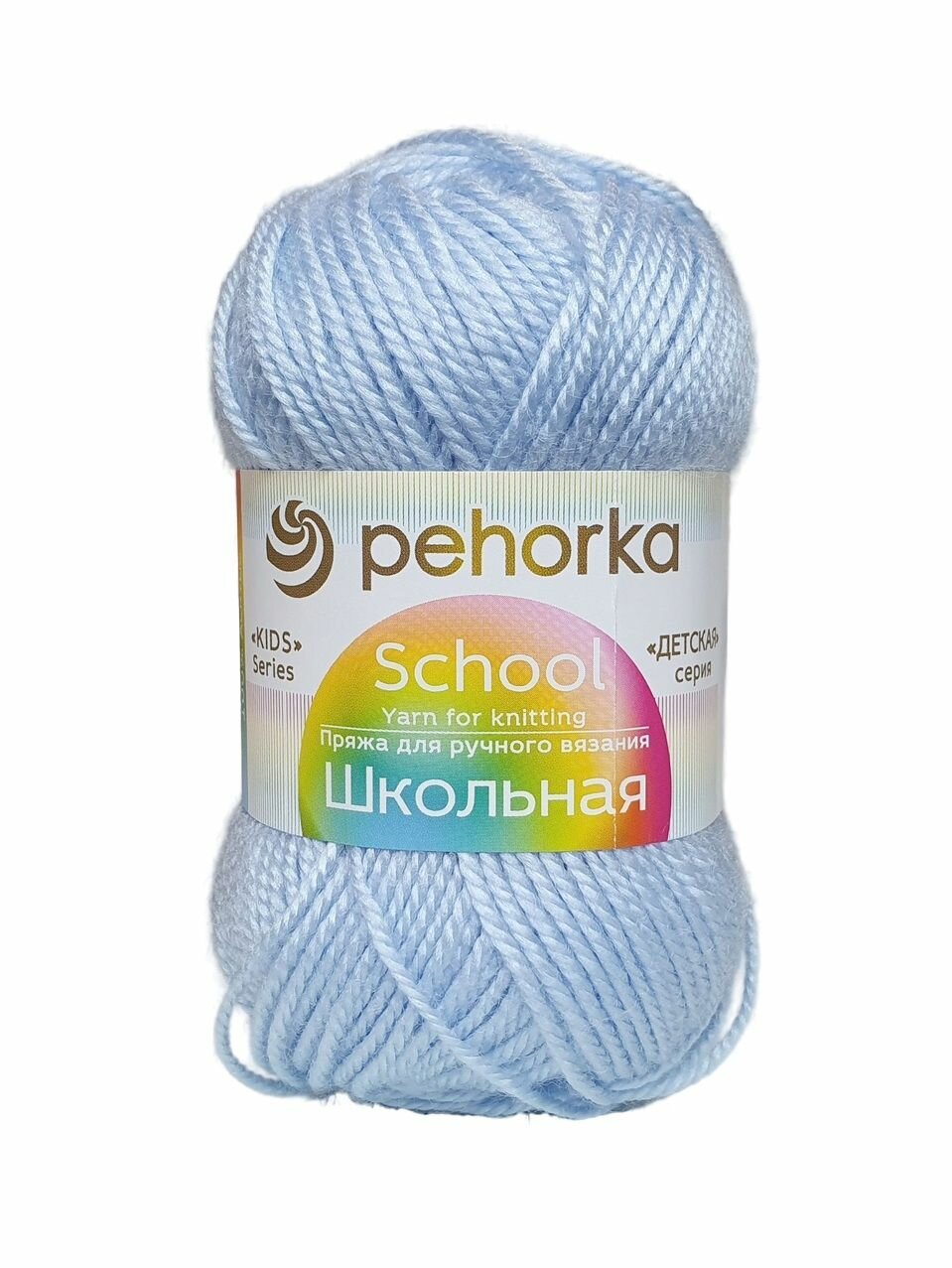 Пряжа Пехорка Школьная 60 светло-голубой (5 мотков по 50г/150м)