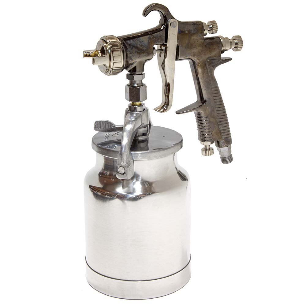 Краскопульт PI TOOLS МР-200 ф2.5 мм HVLP с нижним бачком 1 л для грунтов и красок, Арт. 4832