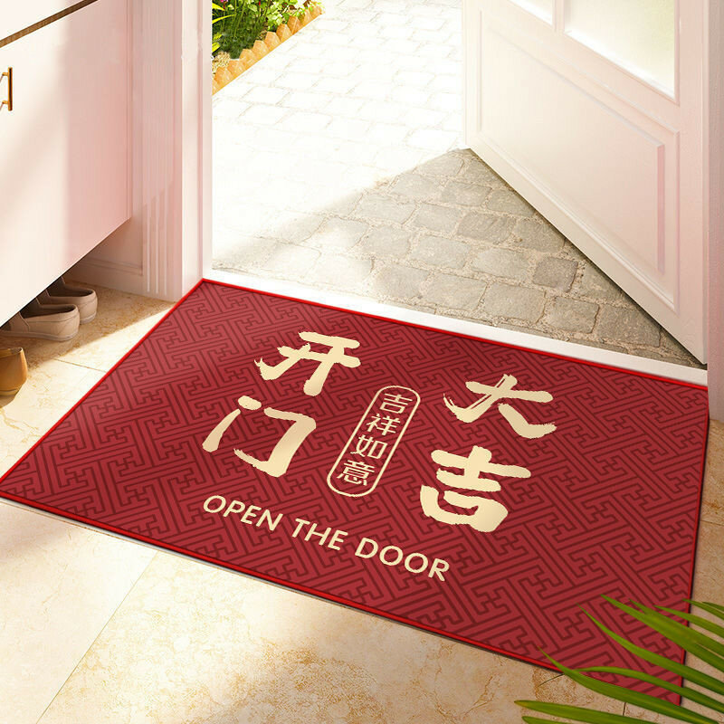 Door cover elegant chinese style with polyester material for living space and porch lucky door 40x60cm