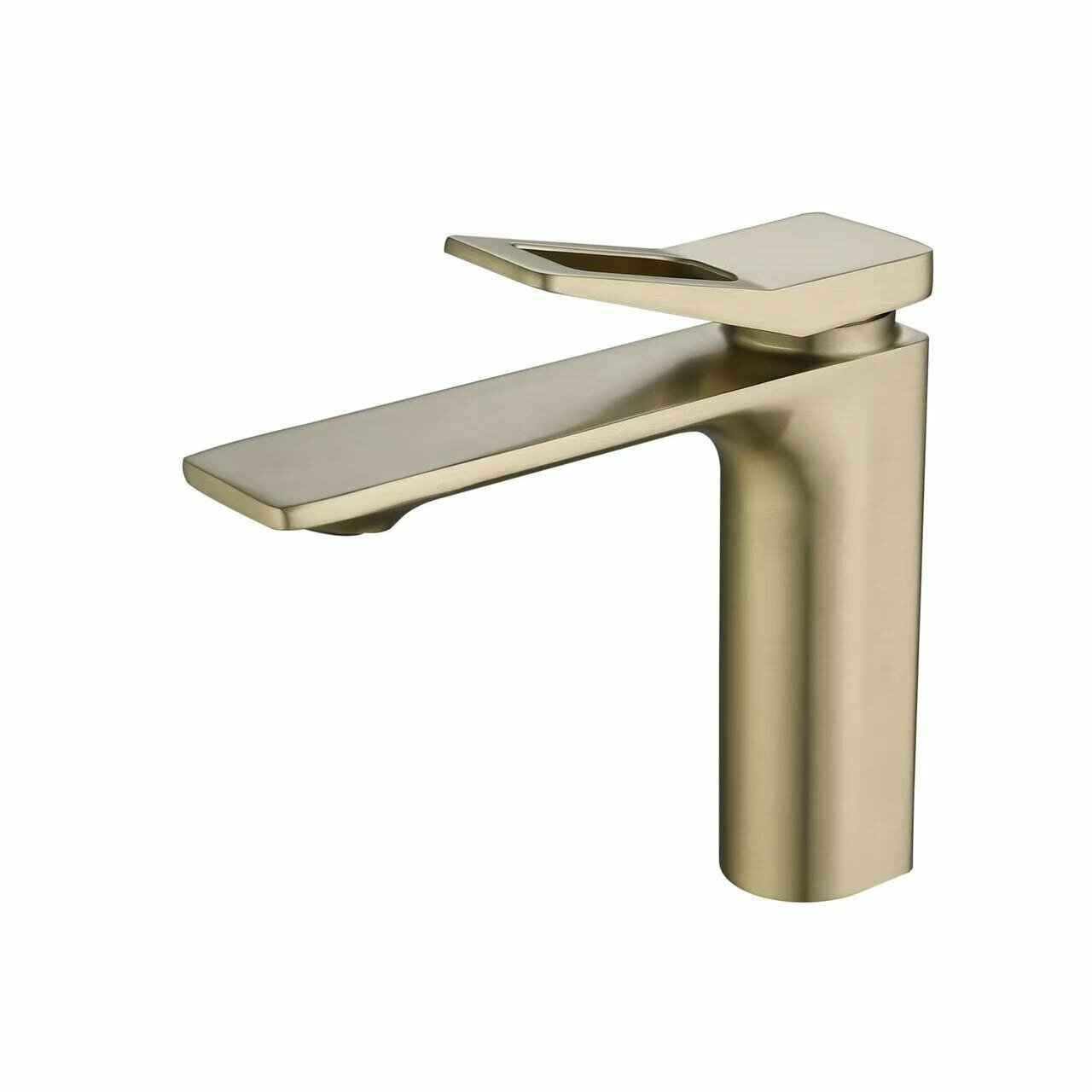 Смеситель для умывальника матовое золото PM8024J однорычажный высокий излив для раковины ванной комнаты санузел премиум