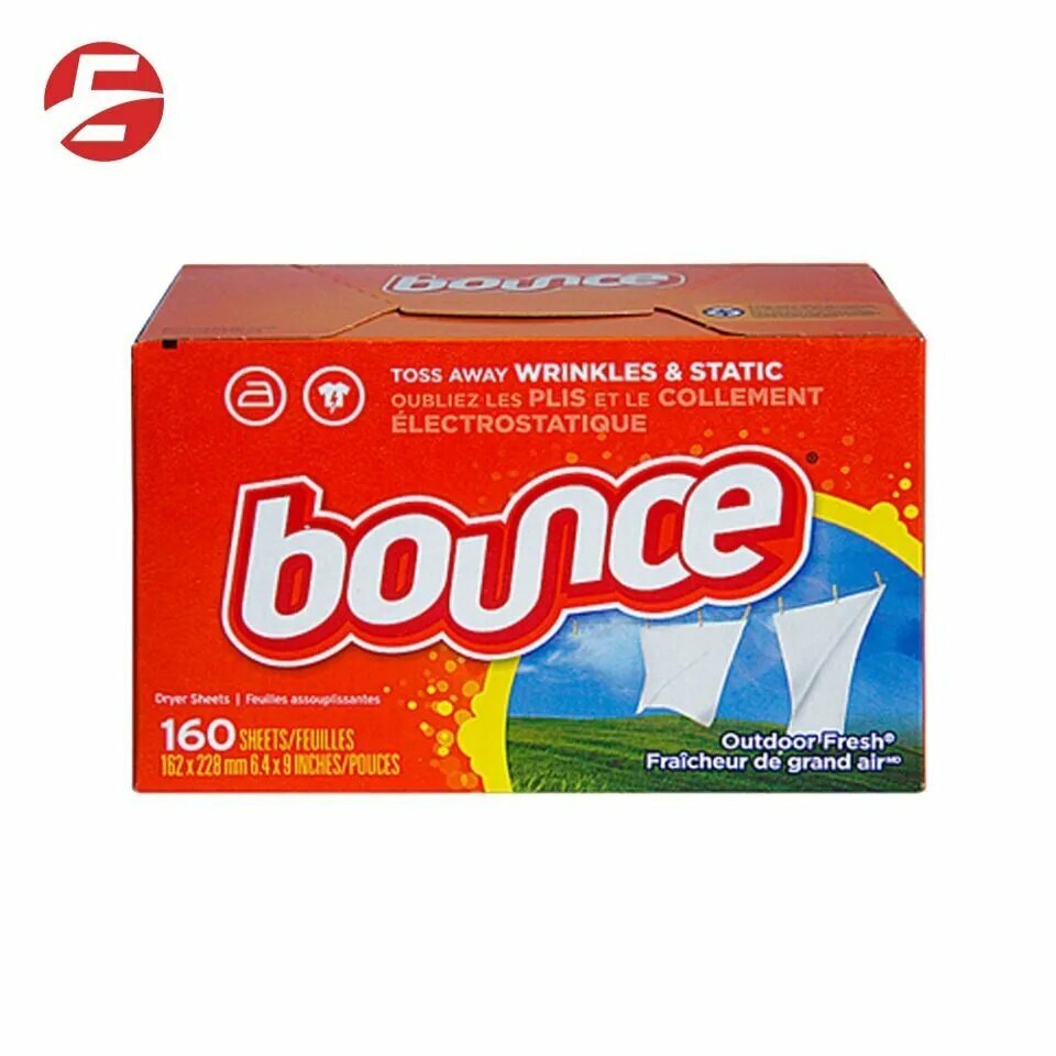 Bounce Сушильные листы салфетки для сушки белья для сушильных машин, кондиционер для смягчения ткани, аромат свежести, 160 листов