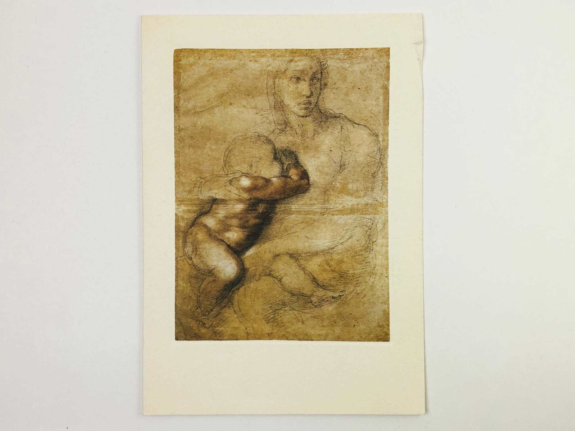 Микеланджело Буонарроти. Мадонна с младенцем. Двойная открытка