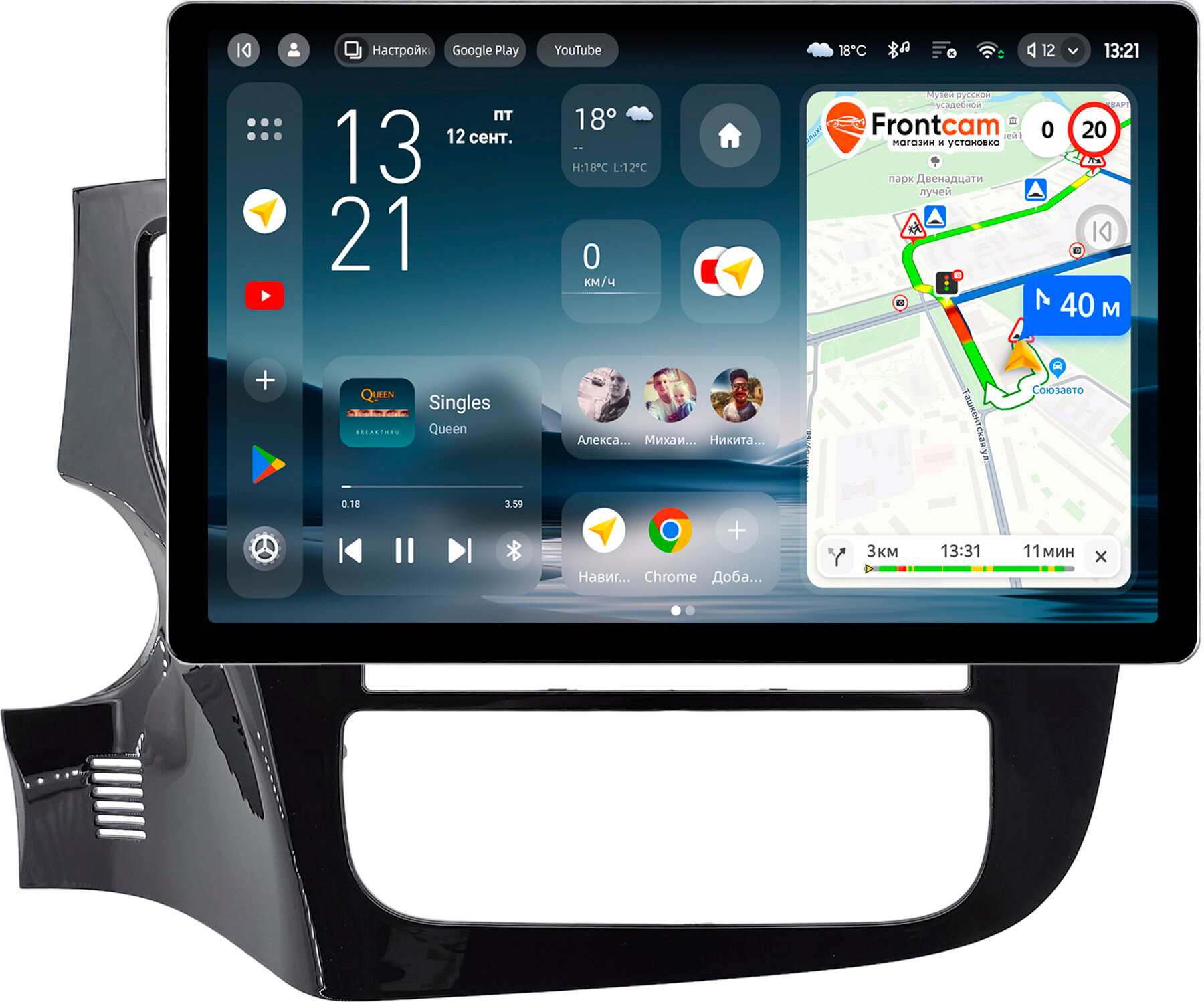 Штатная магнитола Mitsubishi Outlander 3 2012-2024 (глянцевая) Teyes CC4 Pro 2K 12/256-9-0145 13" Android 13 (4G-SIM, DSP, QLed)