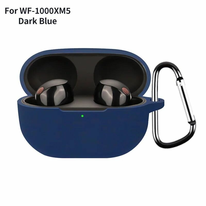 Sony WF 1000xm5 беспроводная крышка для наушников, ударные мягкие силиконовые наушники, защитная защитная крышка с царапиной, с крючком, темно-синий