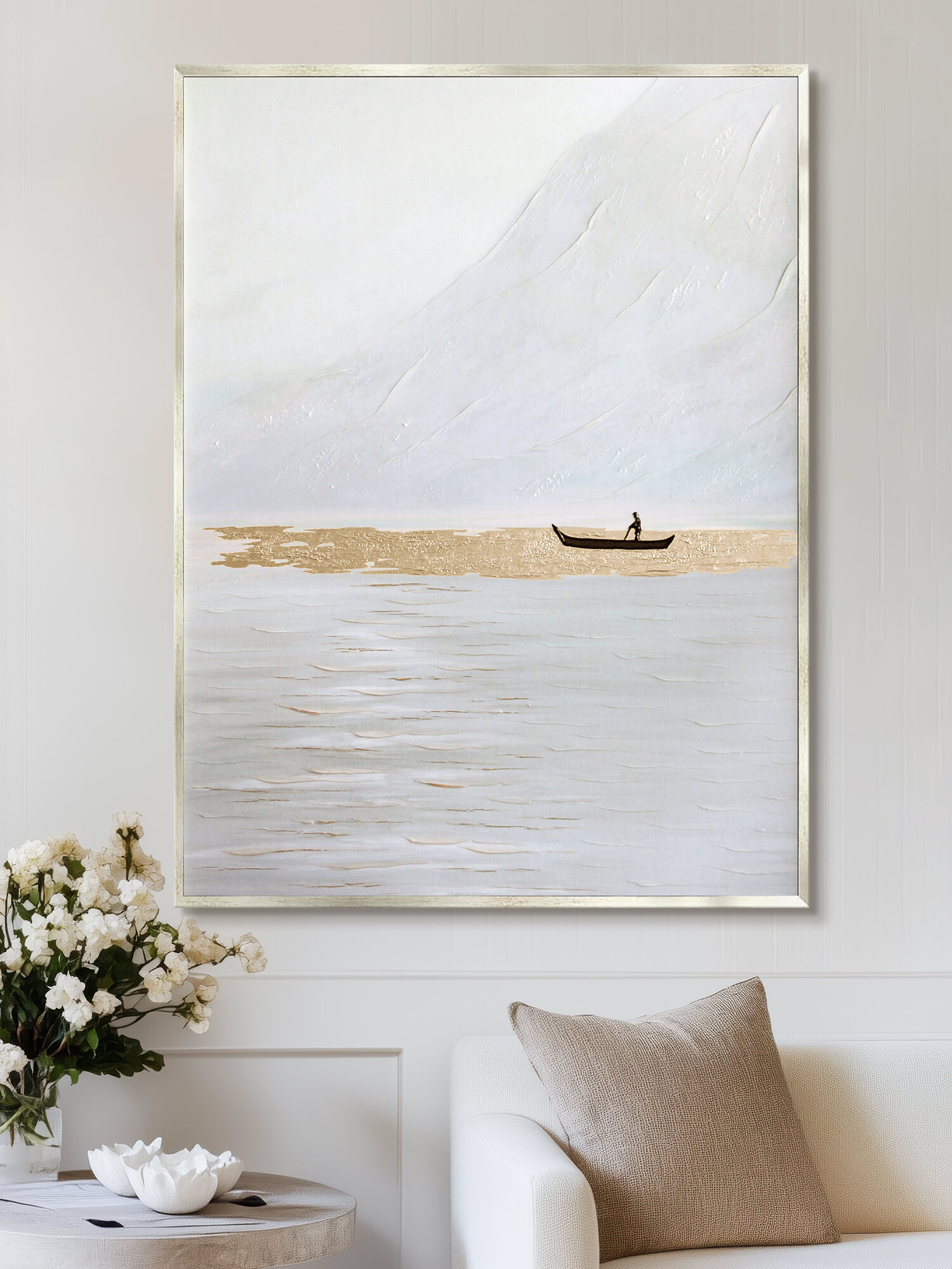 Картина текстурная с золотой поталью "Тишина" 61х81 см Графис