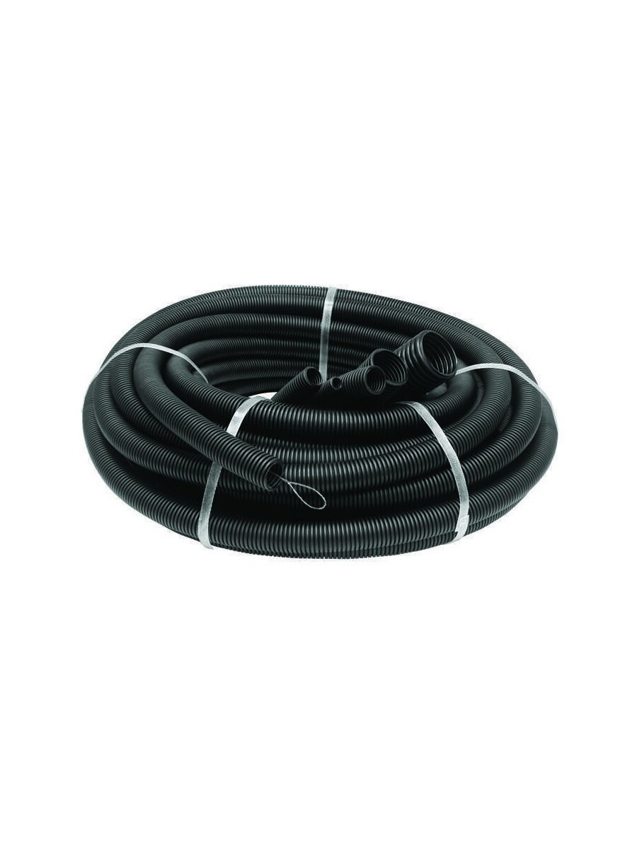 Труба гофрированная ПНД легкая d16мм с протяжкой черн. (уп.100м) Ruvinil 21601