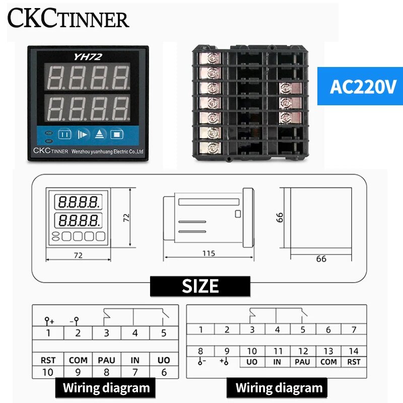 Цифровой таймер CKCTINNER YH72 AC220V