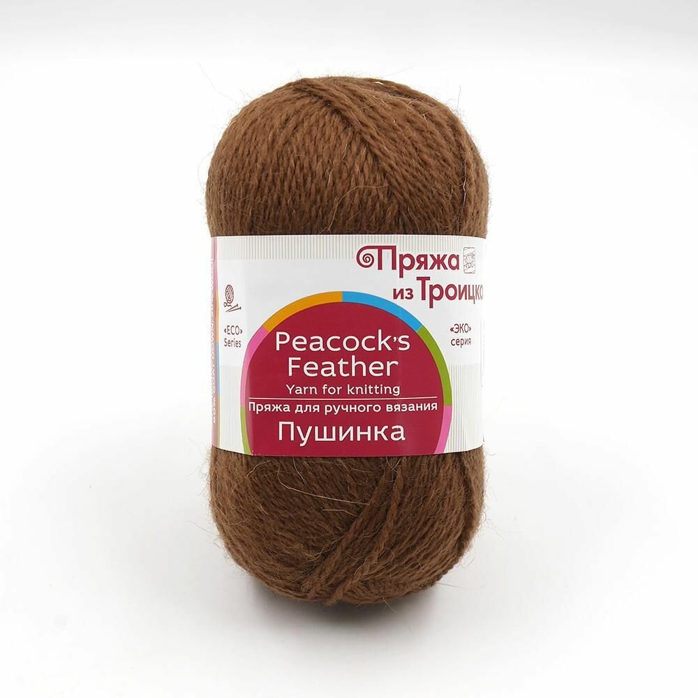 Пряжа Троицкая Пушинка 416 (5 мотков по 50г/225м) светло-коричневый