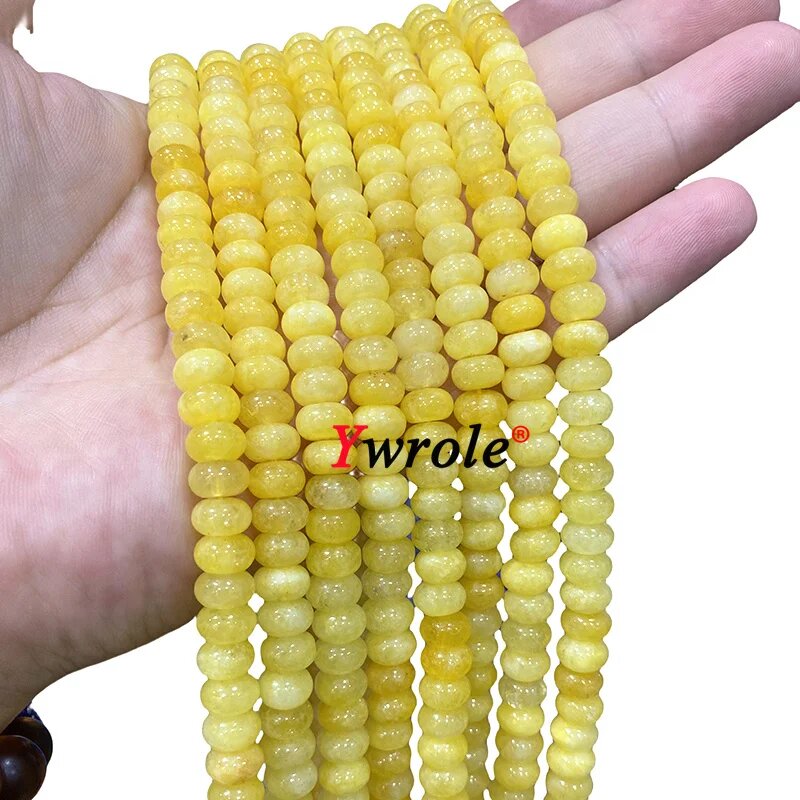 Натуральные бусины YWROLE Амазонит, Аквамарин, Лаванда, Халцедон 5x8 мм для браслетов 5x8mm 72-75pcs, yellow topaz color