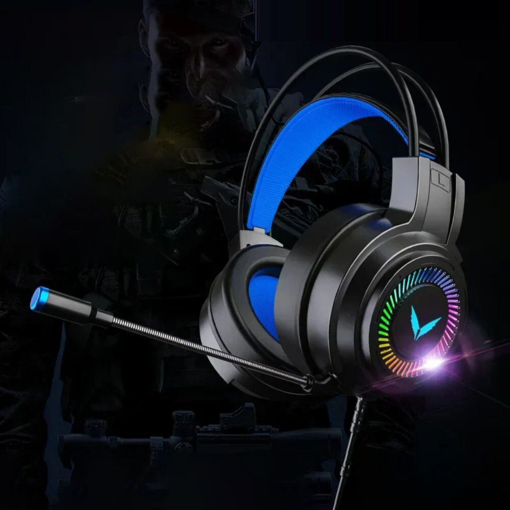 Игровая гарнитура G58 G60, 7.1-канальная стереосистема, наушники с виртуальным объемным басом, микрофоном и светодиодной подсветкой для ПК, складная
