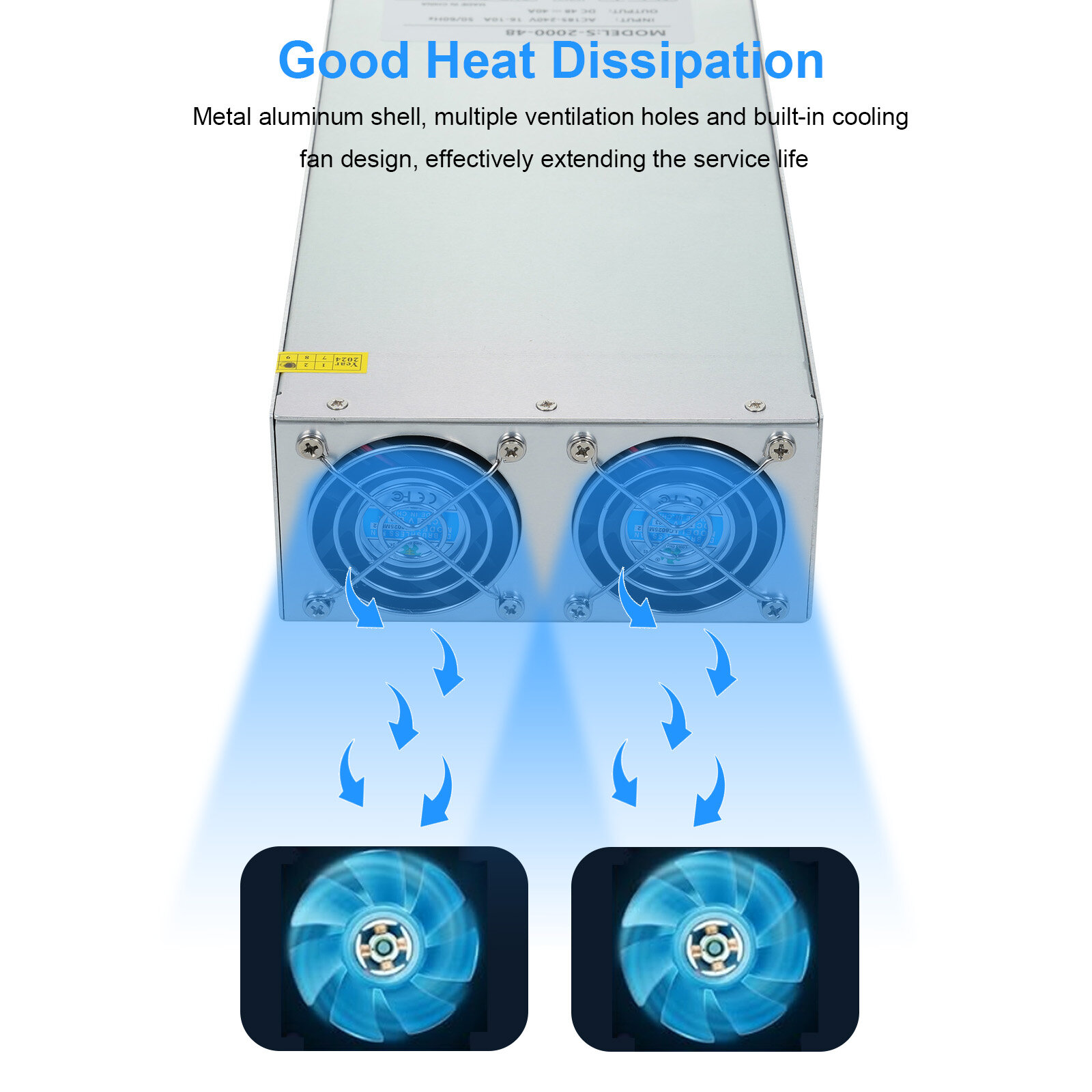 Импульсный источник питания постоянного тока 48 В 40 А 2000 Вт Адаптер питания Трансформатор напряжения переменного тока 185 В-240 В в постоянный ток 48 В 40 А Импульсный преобразователь Светодиодный драйвер для светодио