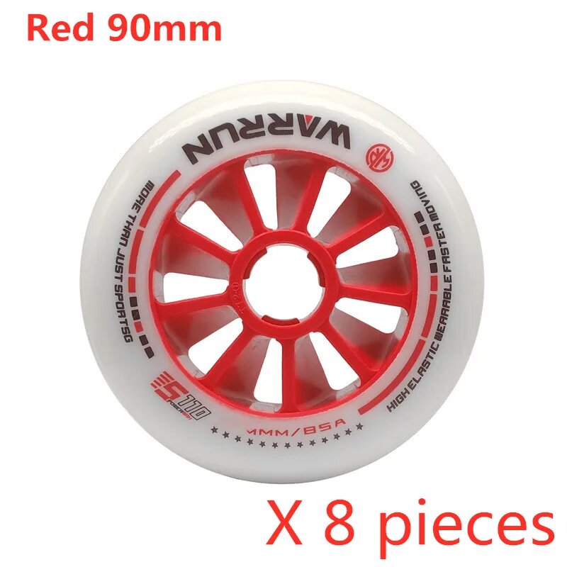 WARRUN колёса для роликовых коньков 85A чёрные/синие/красные Красный, 8 Red 90mm