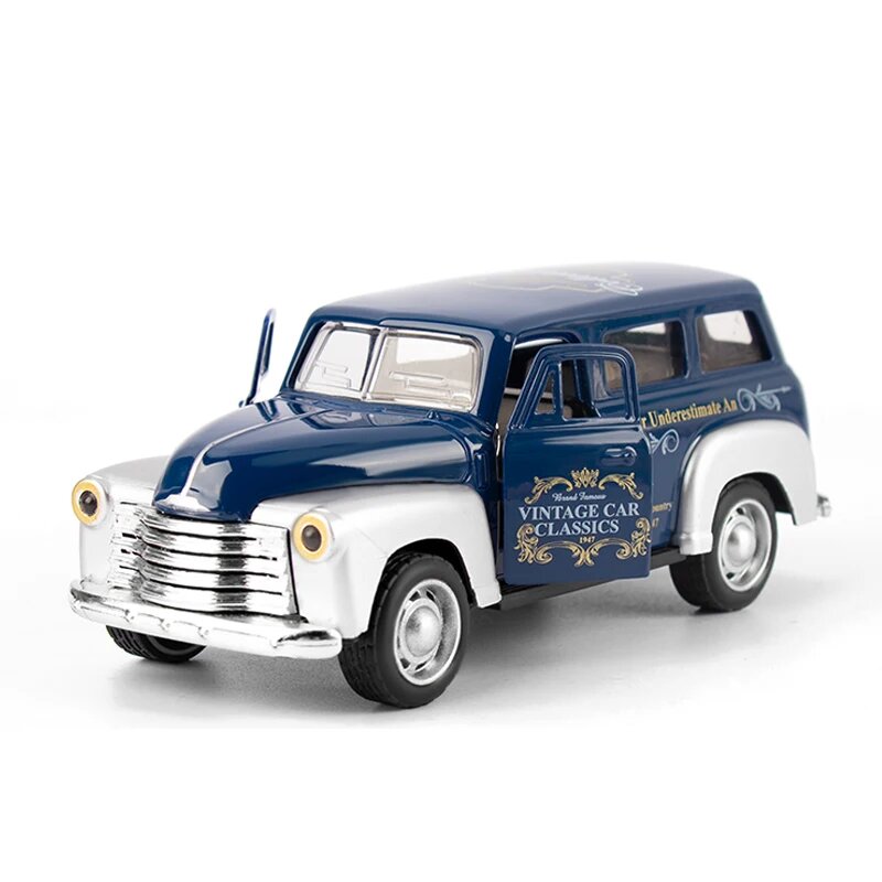 Металлический Chevrolet 1:32, темно-синий, школьный автобус
