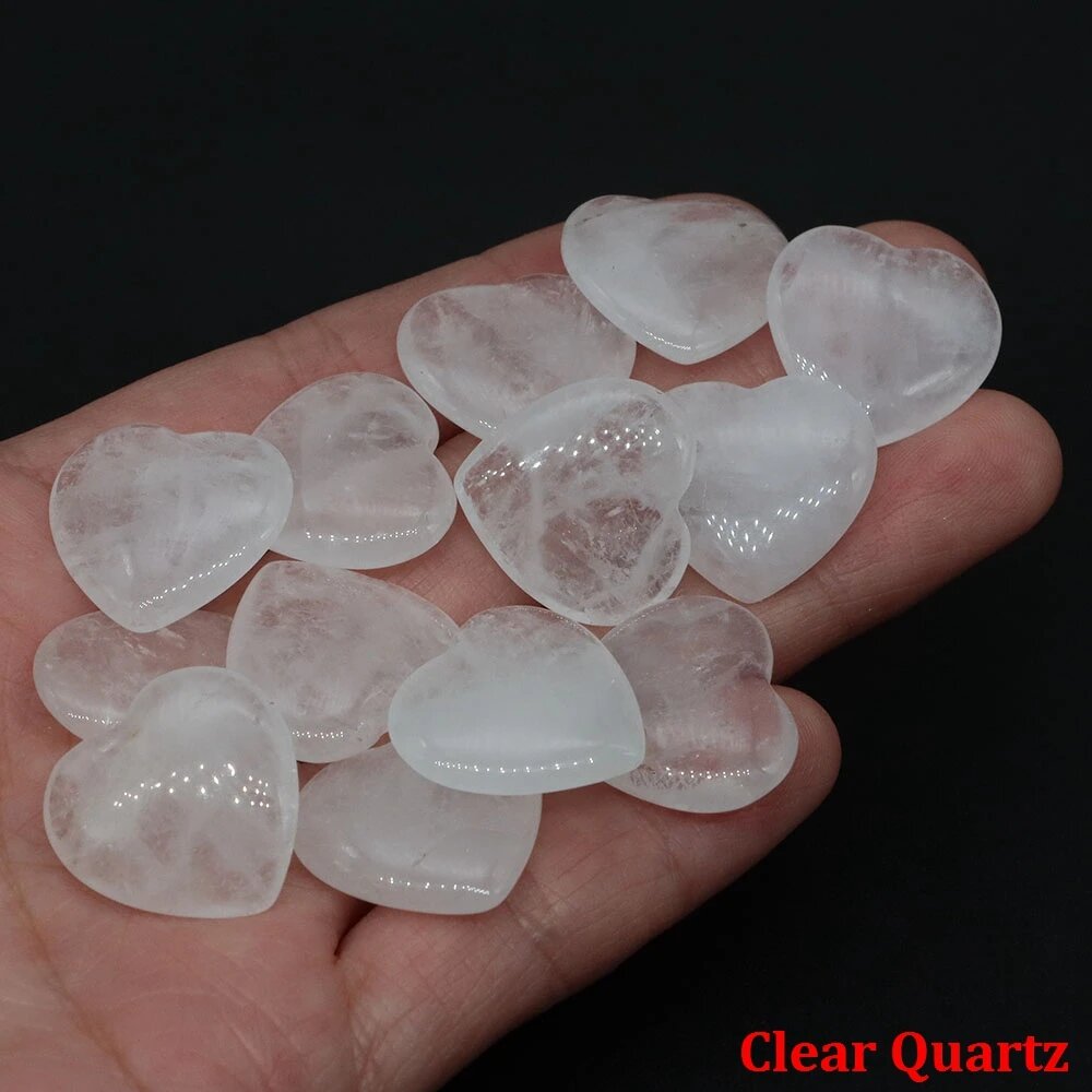 20 мм натуральные хрустальные камни в форме сердца, домашний декор, чакра в форме сердца, драгоценные камни, крошечный карман, балансировка большого пальца, подарки для медитации