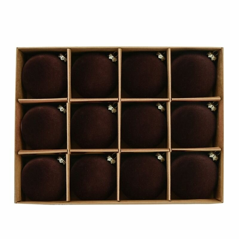 Елочные украшения 24 см Шар коричневый 12 шт.