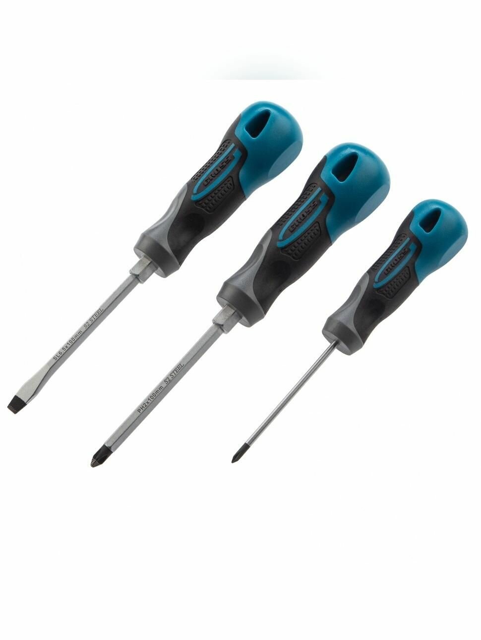 Набор отверток комбинированный 3 шт, S2, трехкомпонентная рукоятка Gross