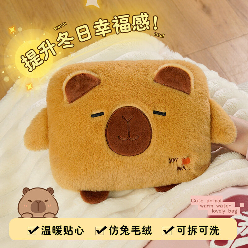 Горячая бутылка с водой, перезаряжаемая, взрывобезопасная, мультяшная плюшевая грелка для рук, прямая продажа от фабрики, квадратная, наполненная водой, милая для девочек, теплая для детей