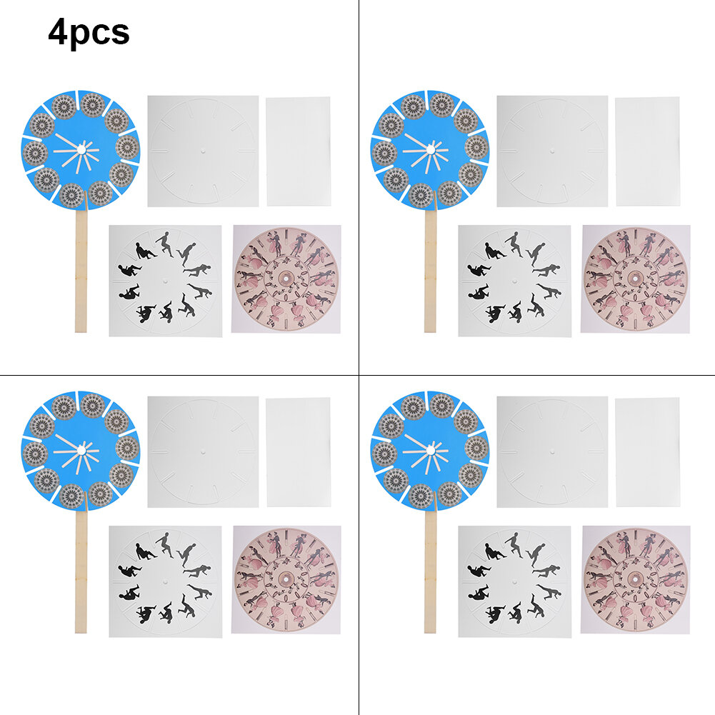 4 шт фенакистоскоп ребенок DIY собрать эксперимент образовательная наука забавная игрушка