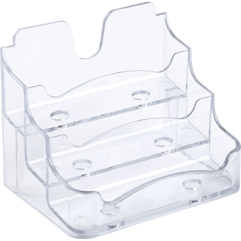 Подставка настольная для визиток 3 секции прозрачная ВТ11