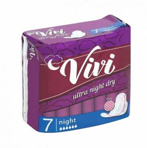 Гигиенические прокладки Vivi "Ultra Night", Dry, 7 шт