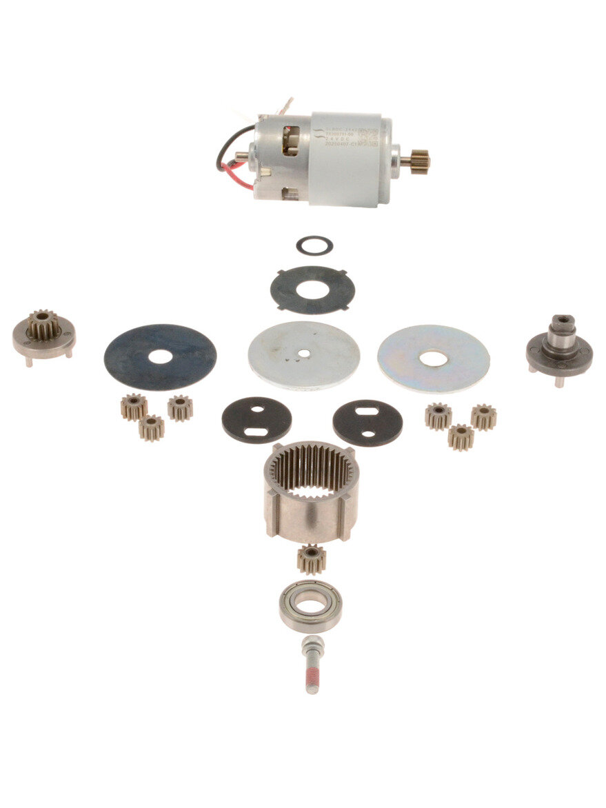 Двигатель (мотор) в сборе с редуктором для 24В кустореза 2301907 для кустореза GreenWorks G24PH511