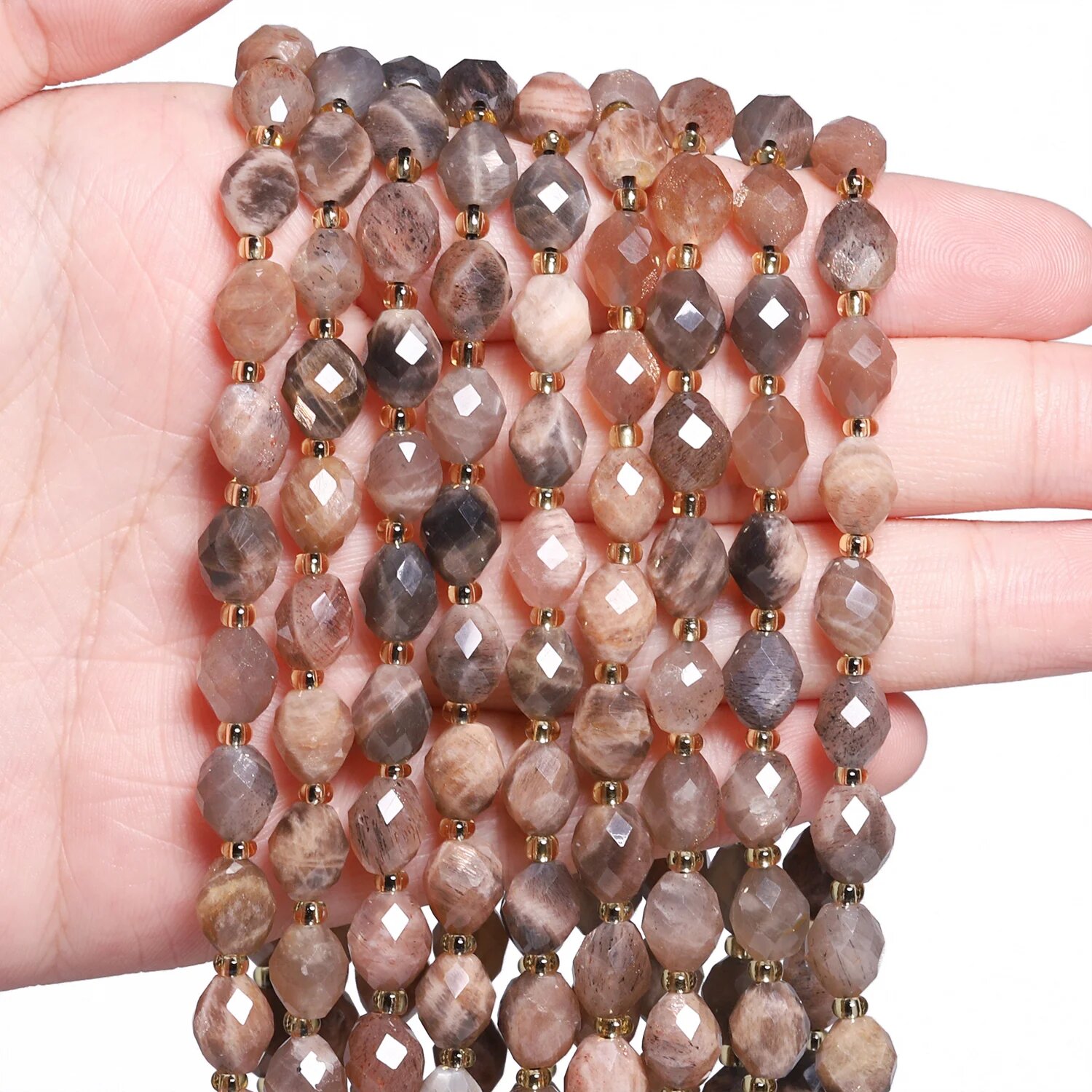 Черный солнечный камень бусины NPCXSZ 8x6 мм