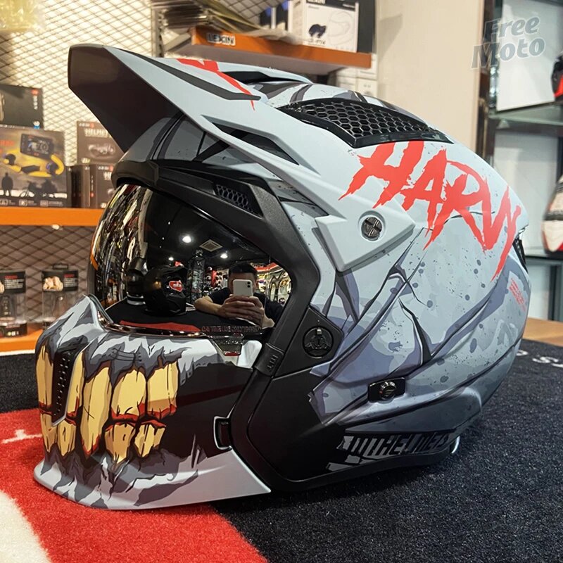 Мотоциклетный шлем MT, откидной шлем для мотокросса, Сертификация ECE, для мужчин, M, Черный, Унисекс