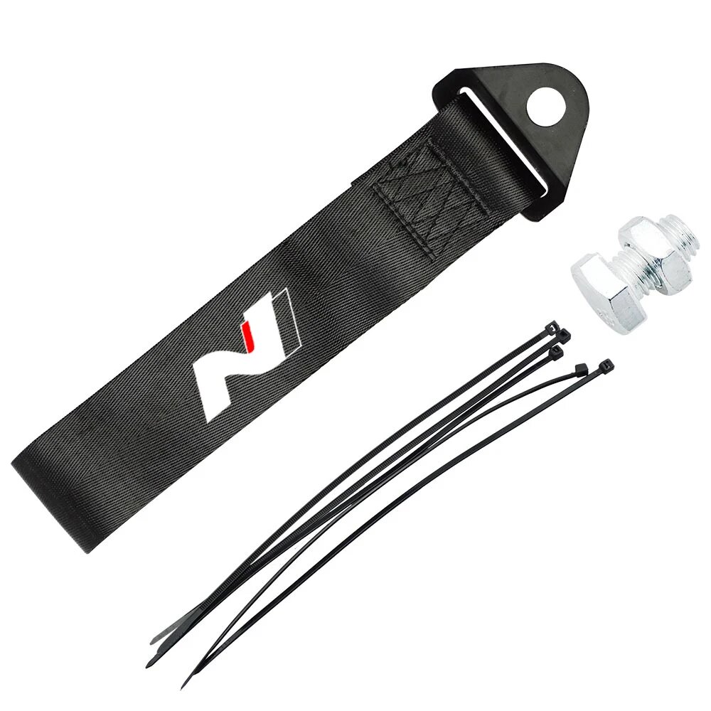 Универсальный автомобильный Стайлинг, авто веревки для прицепа, бампер, буксировочный ремень для прицепа для Hyundai N Line Performance, авто внешние аксессуары, Black Color 1 set, For N COLOR-B