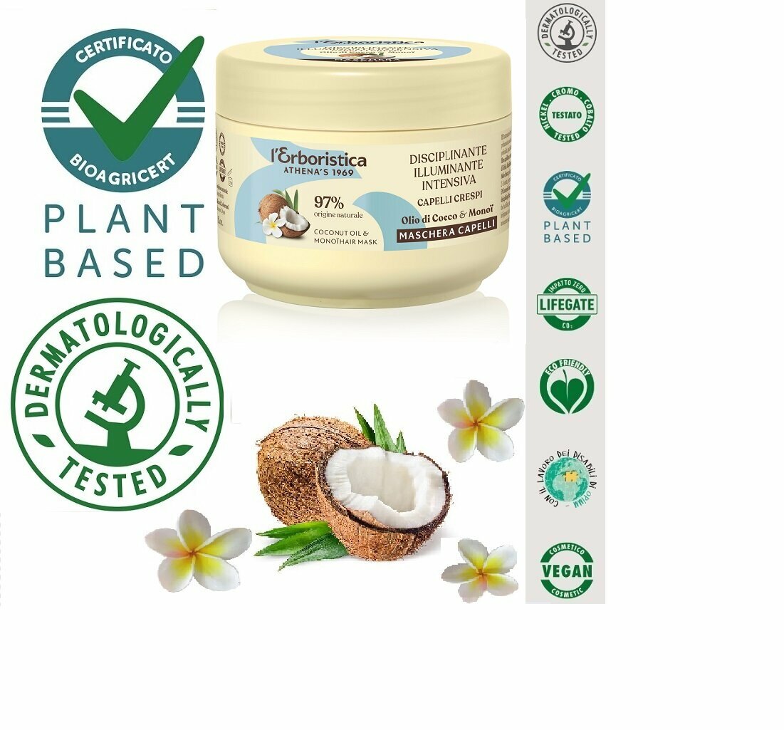 Натуральная Маска для волос защитная с маслами кокоса и монои