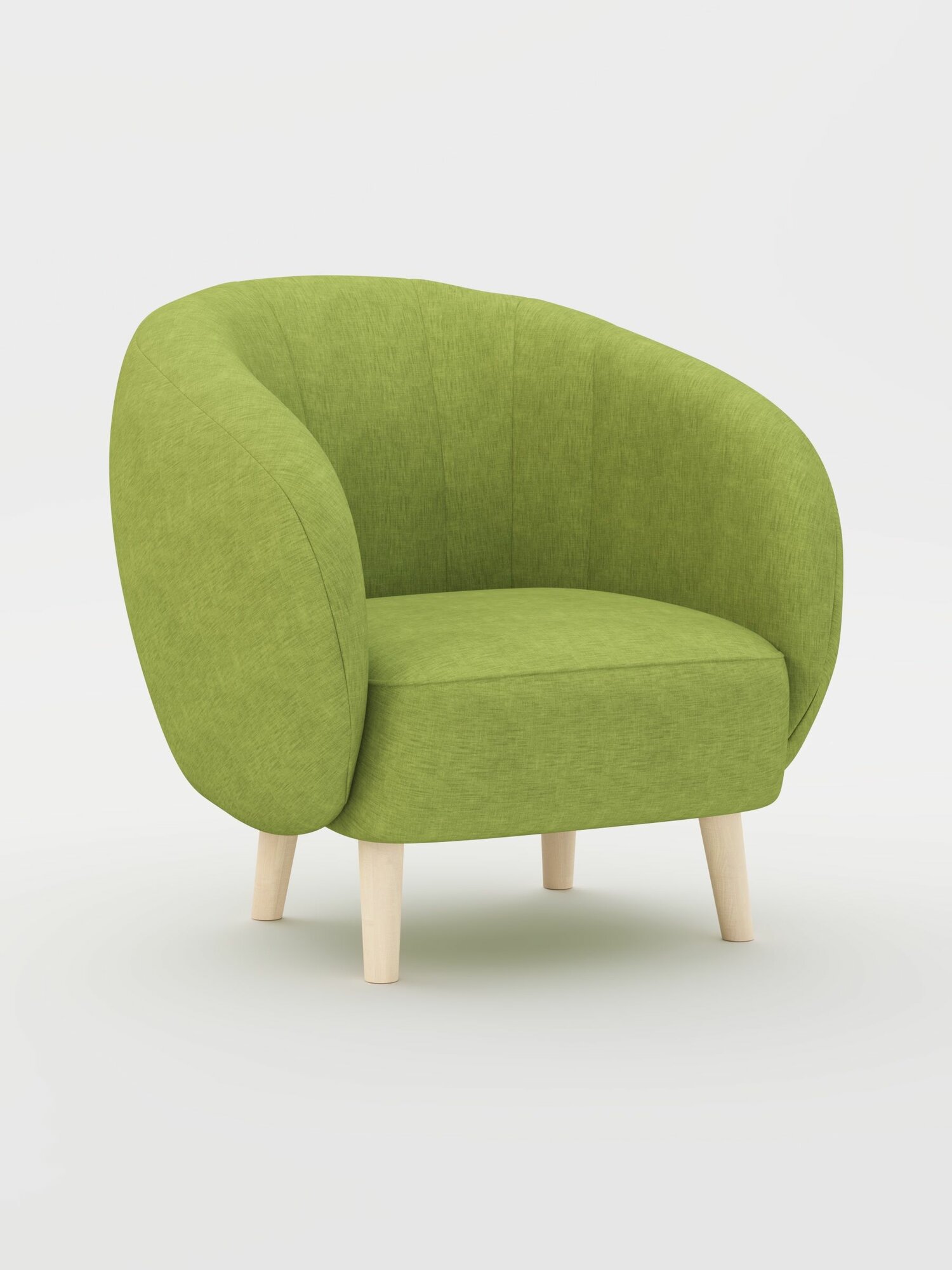 Кресло мягкое для дома, отдыха в гостиной Паркер от W&B, рогожка, цвет: зеленый