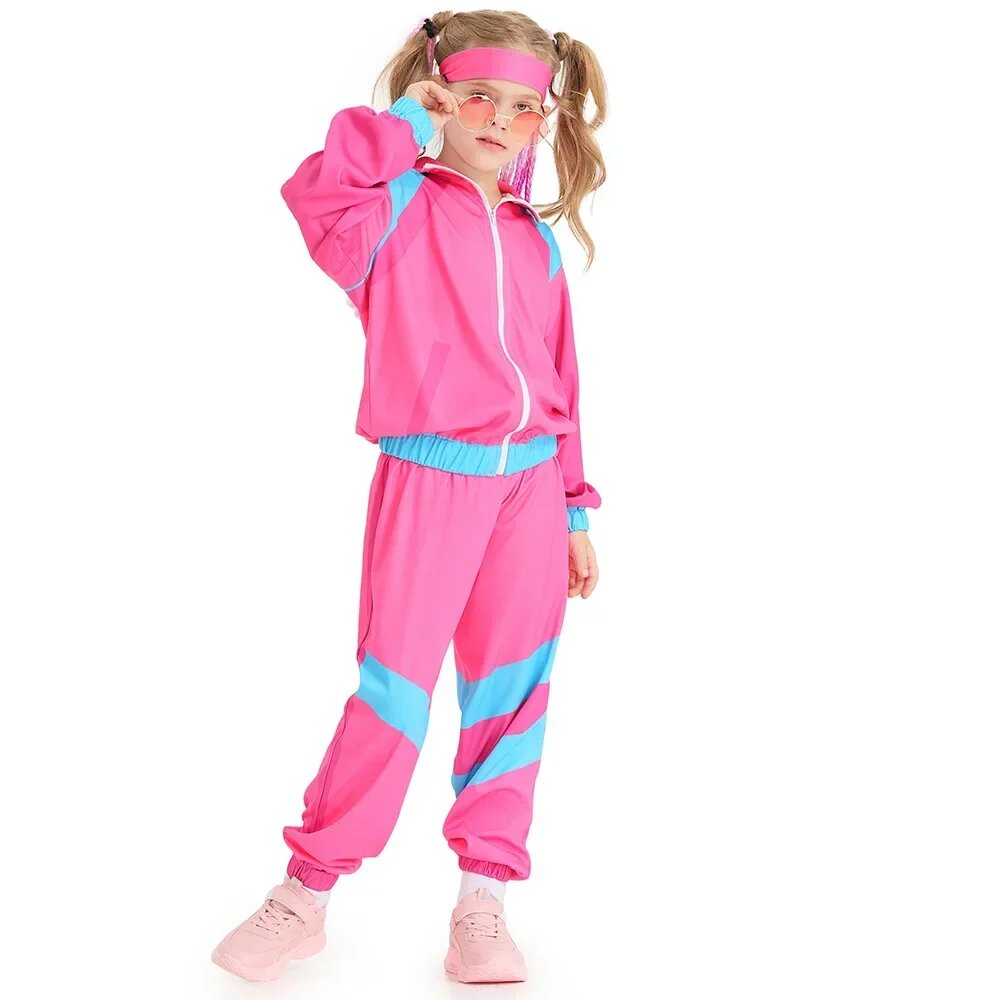 Детский диско-костюм 60-70-х, полиэстер Розовый, XL, Pink