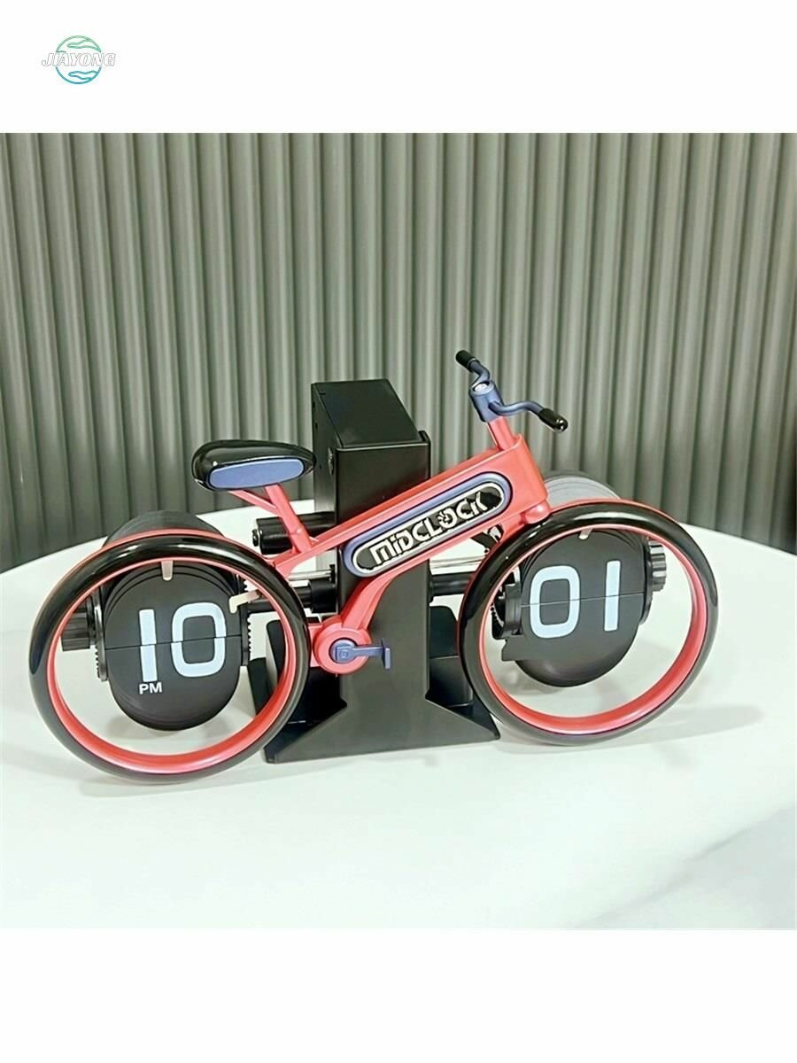 Часы JIAYONG "Велосипед", креативные, настенные, перезапускаемые, розовые, ПВХ