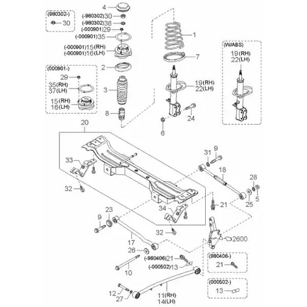 HYUNDAI-KIA 0H26628091A oem гайка накидная cerato(spectra fmc), spectra 05, credos, carens