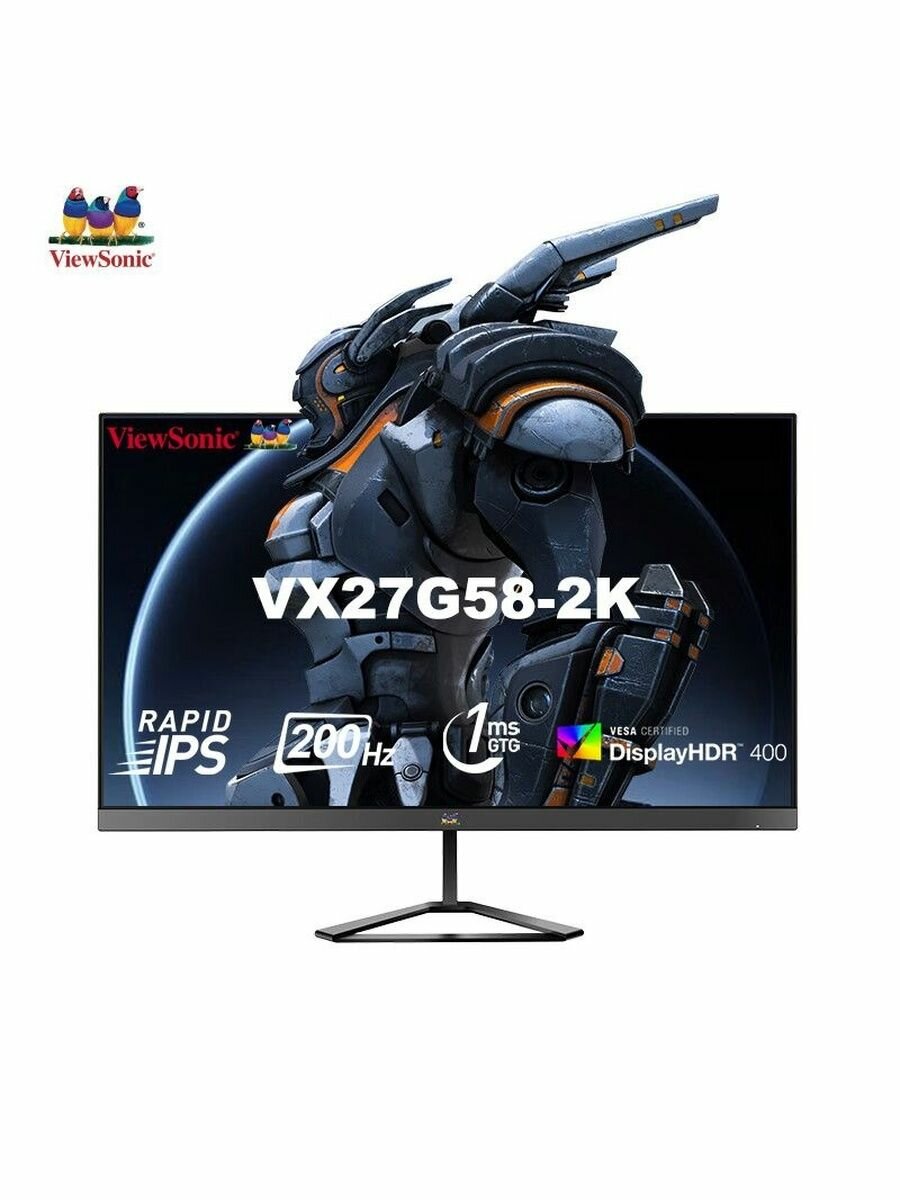 27" Монитор ViewSonic VX27G58-2K/200Hz/500nit/Fast IPS/HDR400, черный