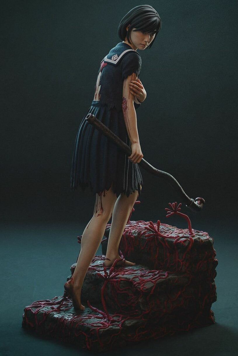 Фигурка Хинако Симидзу/Hinako Shimizu из игры Silent Hill f. Без покраски. 15 см