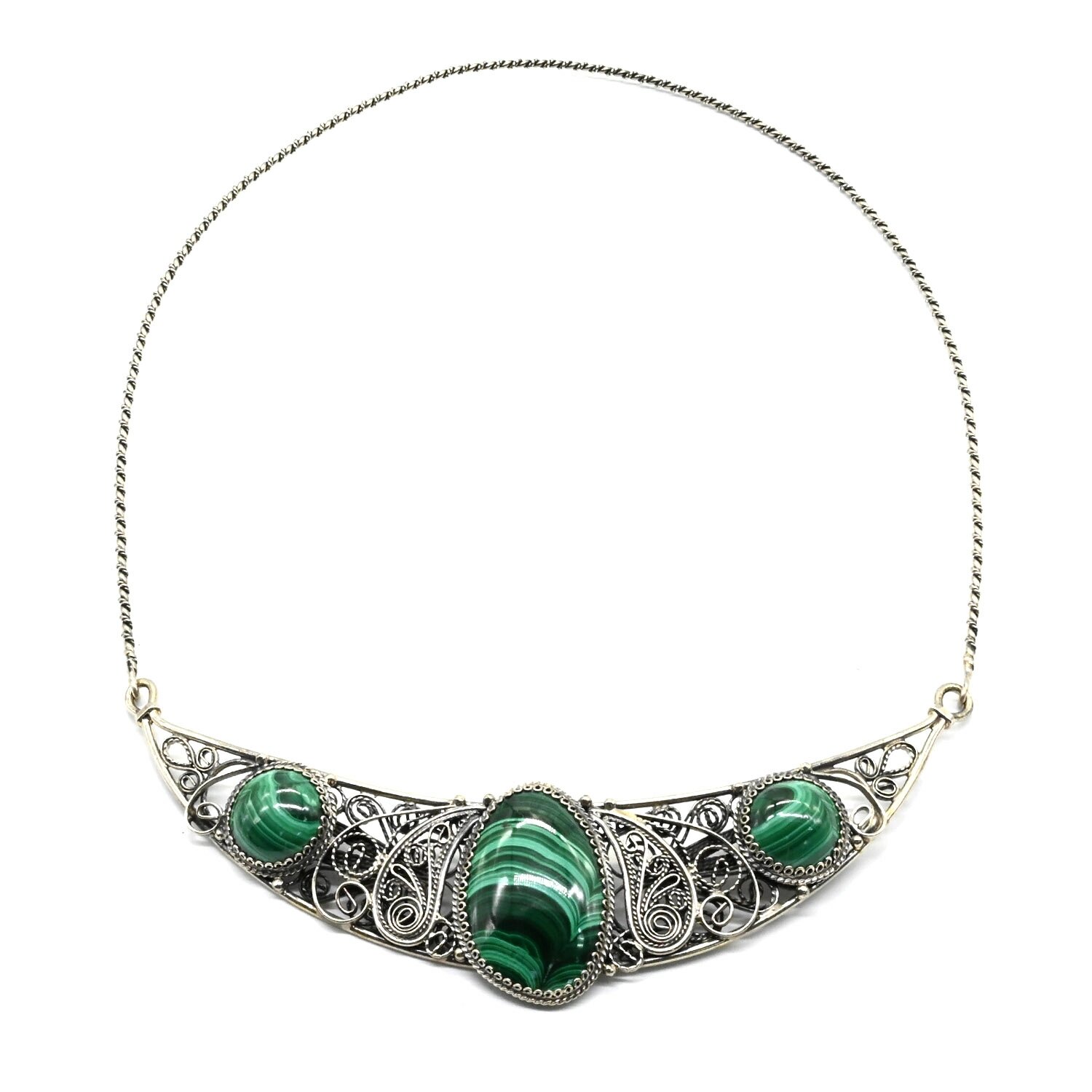 Колье, малахит