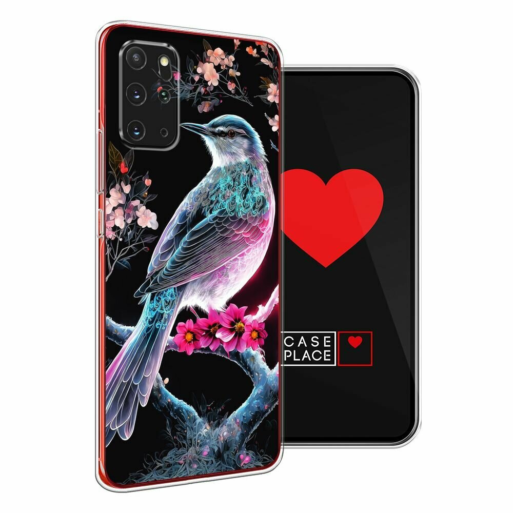 Чехол на Samsung Galaxy S20 + / Самсунг Галакси S20 Плюс с принтом "Птица на цветущем дереве" — фото 1