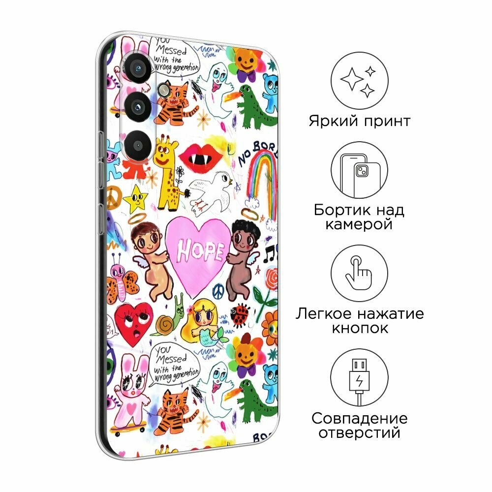 Чехол на Samsung Galaxy A34 / Самсунг A34 с принтом "Милые рисунки" — фото 1