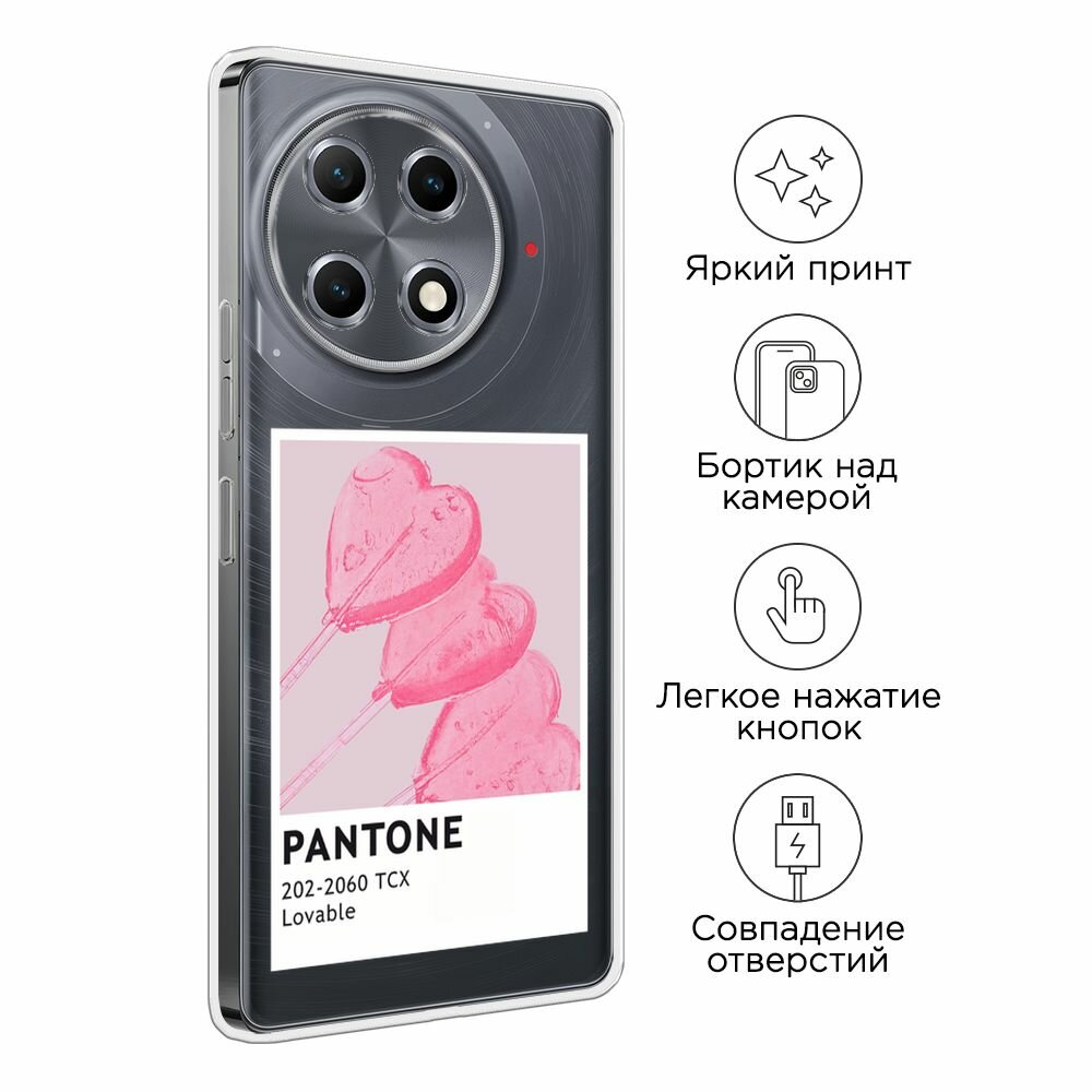 Чехол на Tecno Camon 30S / Текно Камон 30S с принтом "Pantone Lovable 2 - 14 февраля", прозрачный — фото 1