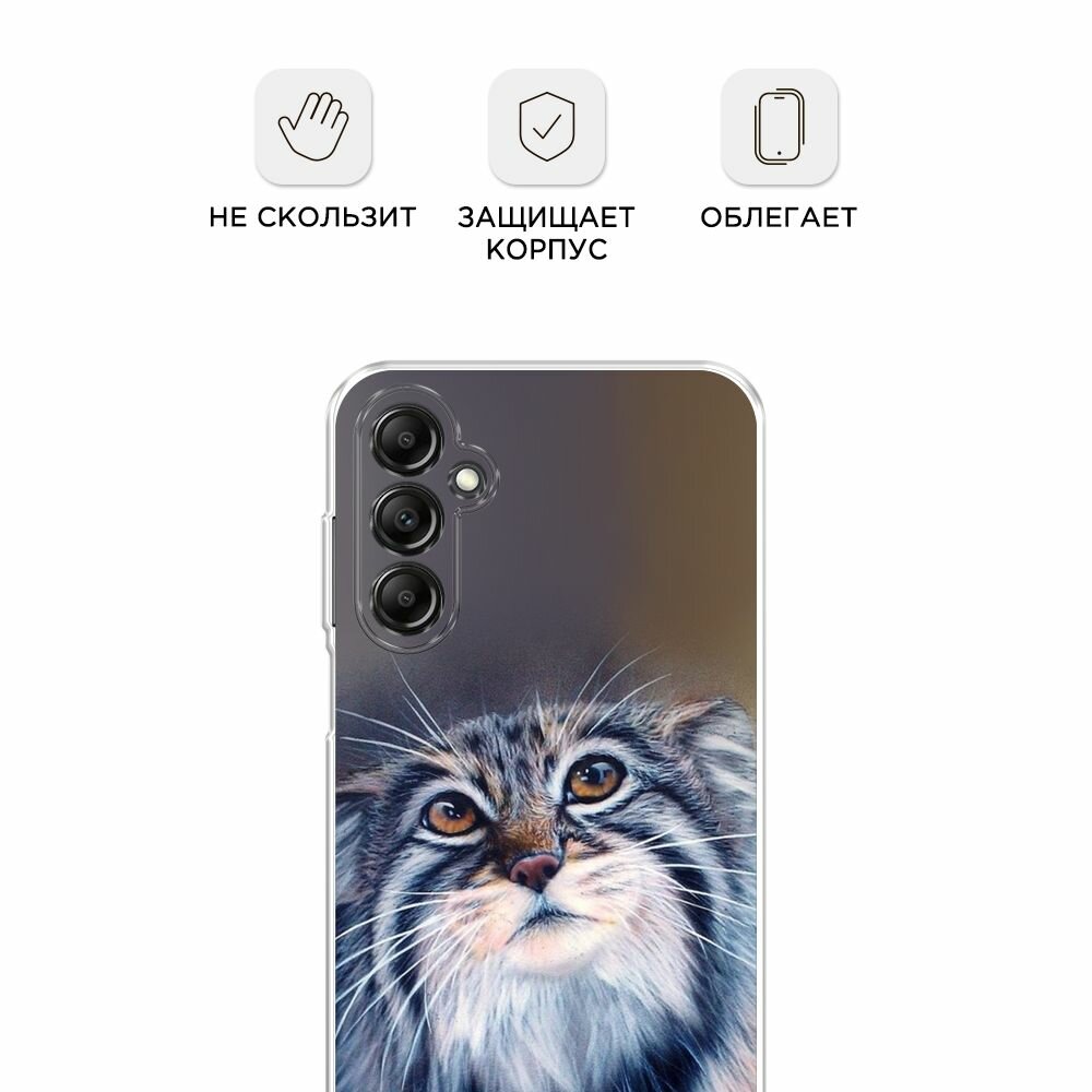 Чехол на Samsung Galaxy A15 / Самсунг А15 с принтом "Кот манул 2" — фото 1