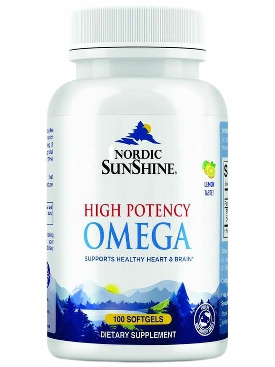 Омега-3 высокой концентрации, 100 капсул для здоровья сердца и сосудов