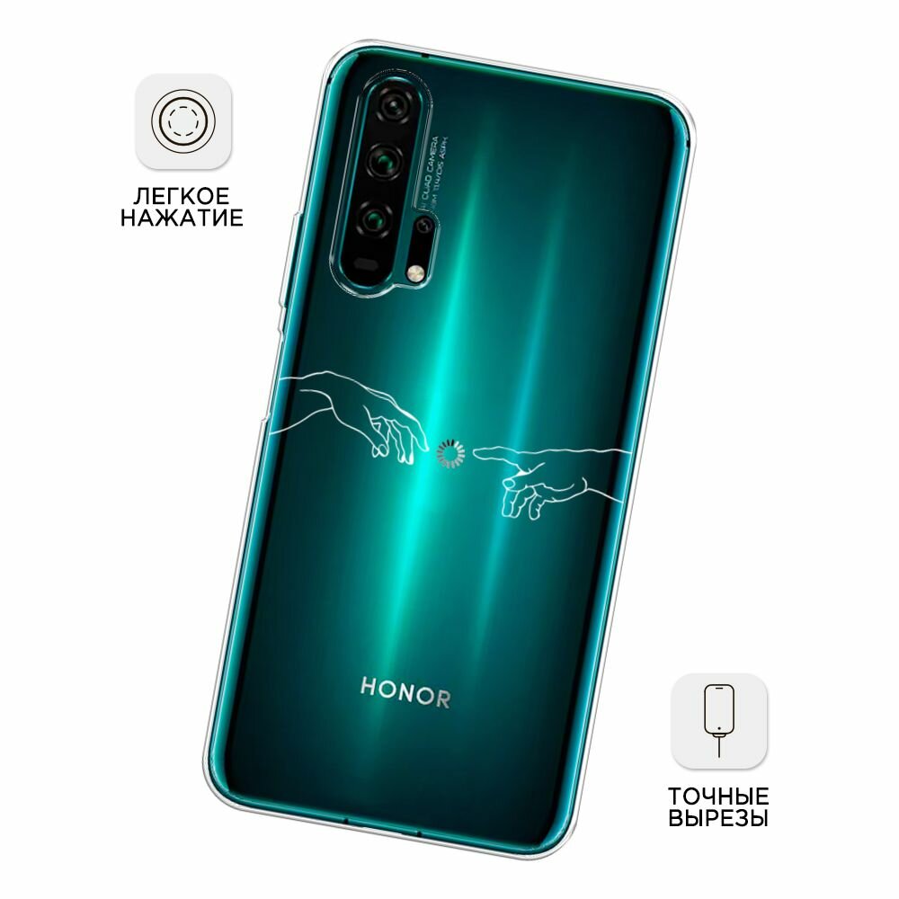 Чехол на Honor 20 Pro / Хонор 20 Про с принтом "Загрузка творения", прозрачный — фото 1