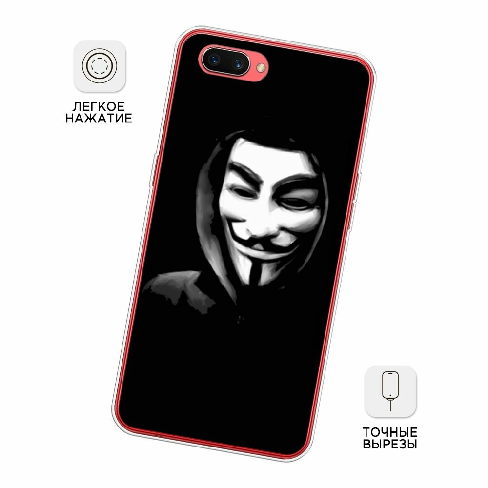Силиконовый чехол на Oppo A3s / Oppo A3s с принтом "Анонимус" — фото 1