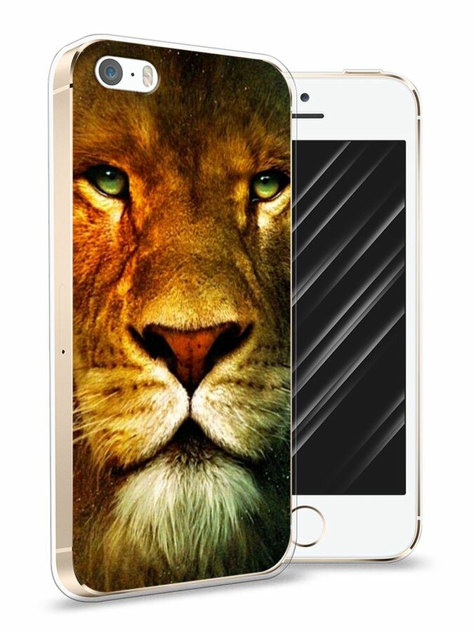 Чехол на Apple iPhone 5/5S/SE / Айфон 5/5S/SE с принтом "Лев арт 8"