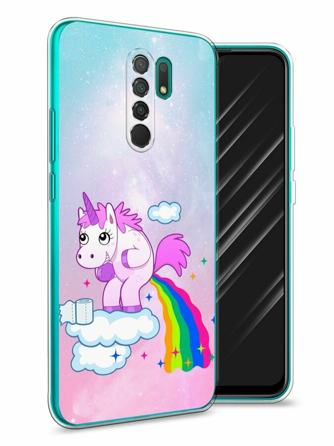 Чехол на Xiaomi Redmi 9 / Сяоми Редми 9 с принтом "Единорог какает"